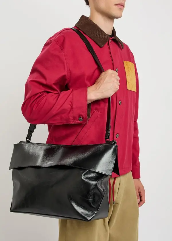 Loewe Large Suede And Leather Tote Bag