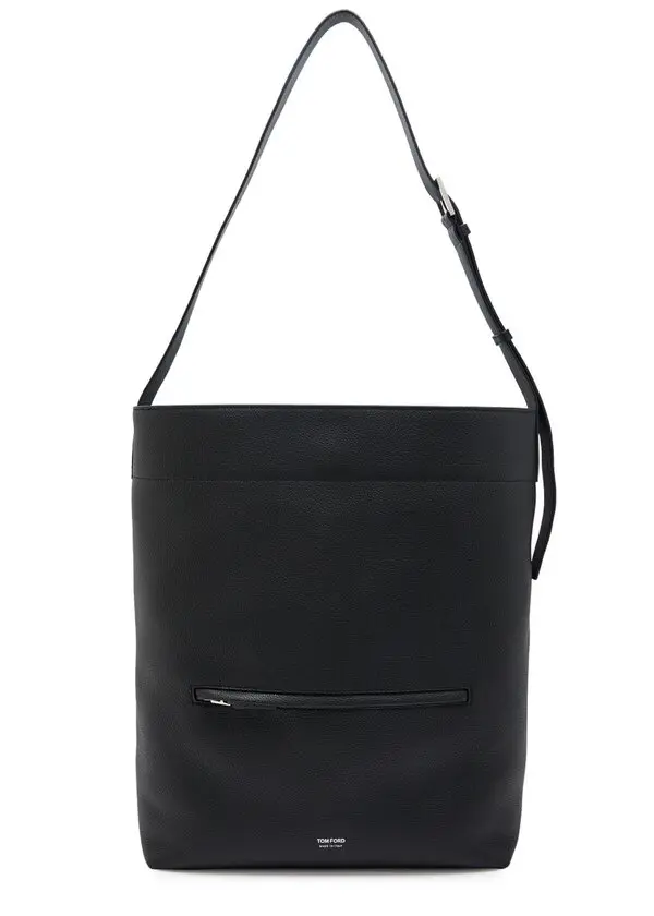 TOM FORD Grained Leather Bucket Bag - Black