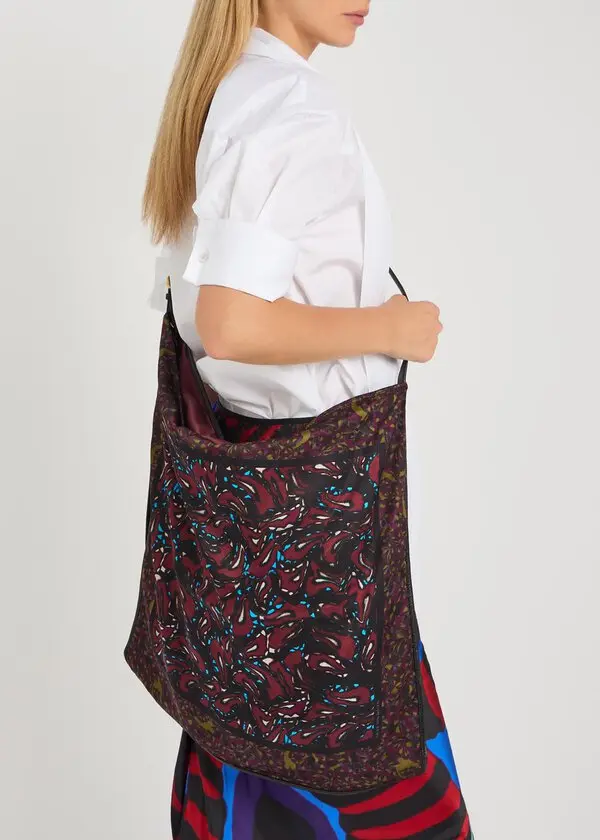 Dries Van Noten Scarf Large Leather And Satin Tote