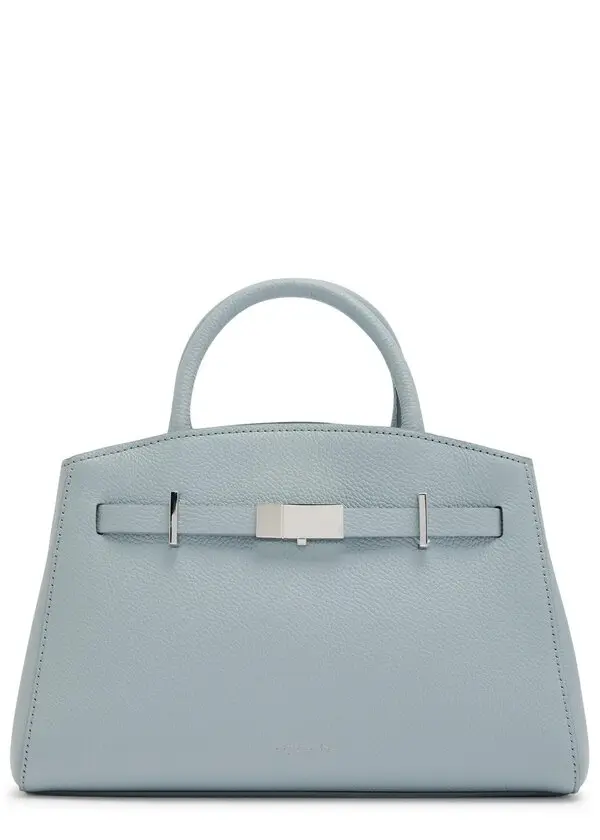 DEMELLIER The Hudson Small Grained Leather Top Handle Bag - Blue