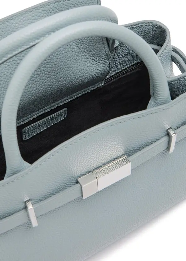 DEMELLIER The Hudson Small Grained Leather Top Handle Bag - Blue