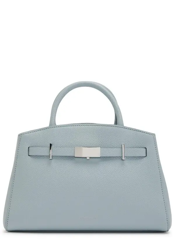 DEMELLIER The Hudson Small Grained Leather Top Handle Bag - Blue