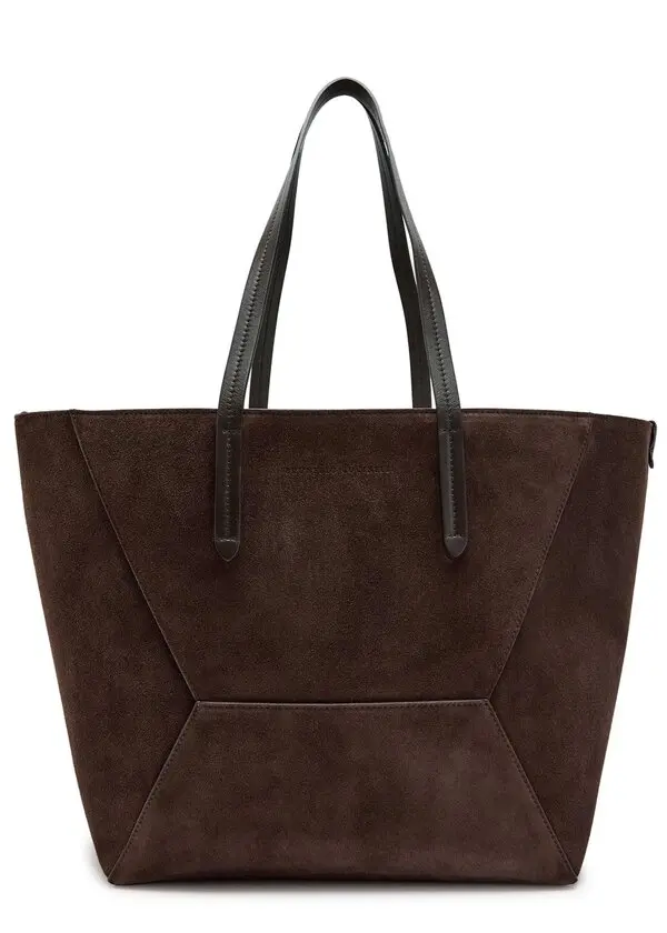 Brunello Cucinelli Bead Medium Suede Tote - Chocolate