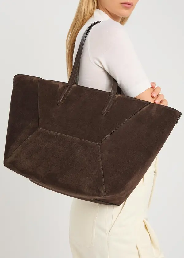 Brunello Cucinelli Bead Medium Suede Tote