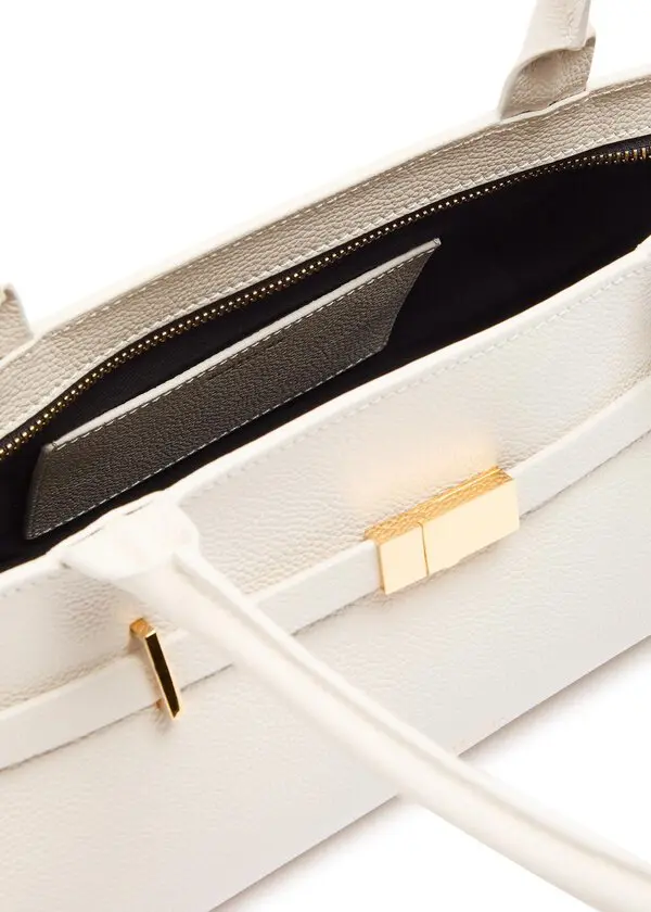 DEMELLIER The New York Grained Leather Shoulder Bag - White