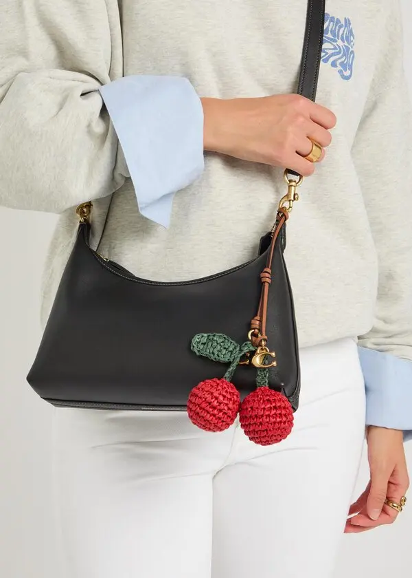COACH Cherries Leather And Straw Bag Charm