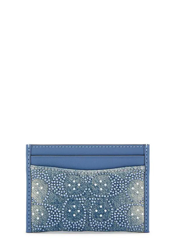 COACH Embellished And Leather Card Holder