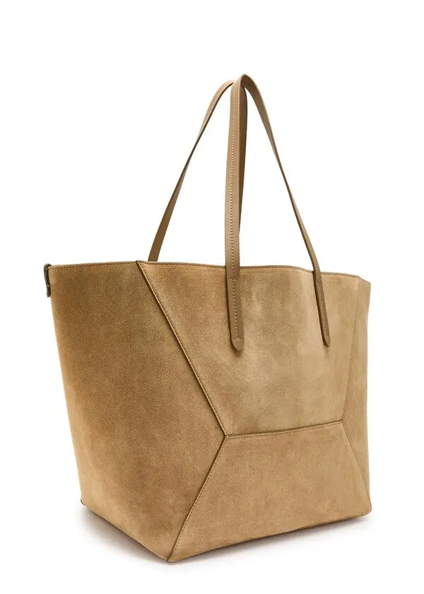 Brunello Cucinelli Bead Medium Suede Tote