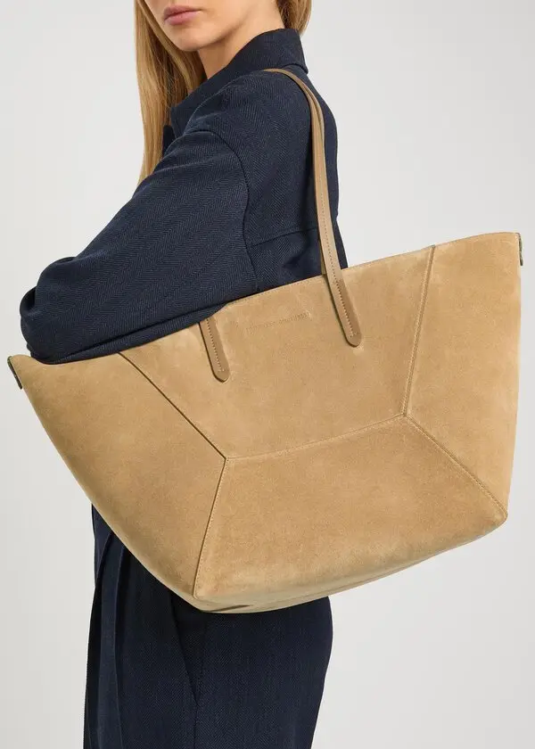 Brunello Cucinelli Bead Medium Suede Tote