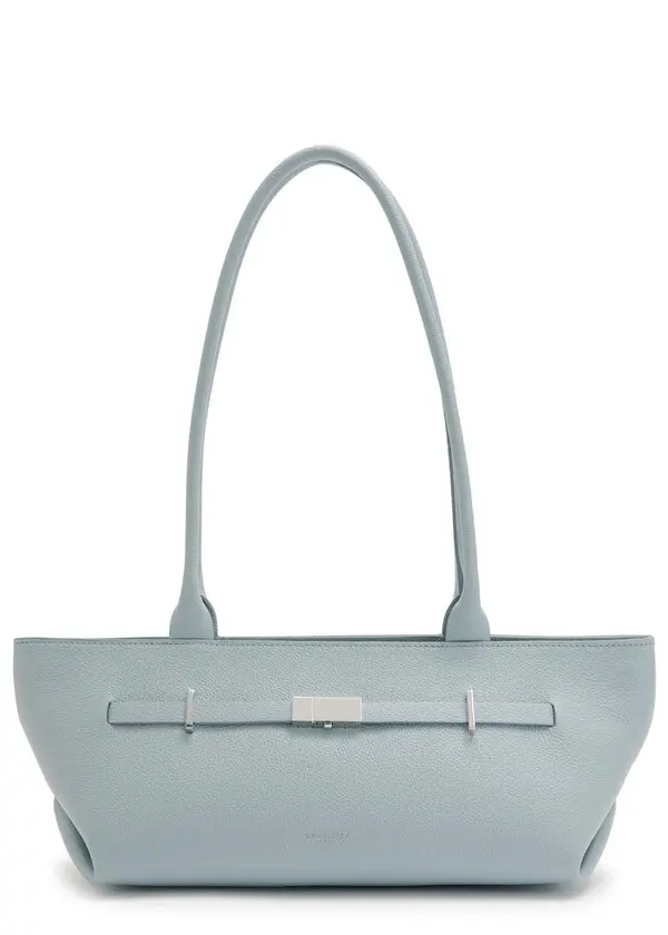 DEMELLIER The New York Grained Leather Shoulder Bag - Blue