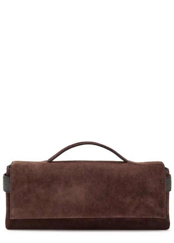 Brunello Cucinelli Suede Top Handle Bag