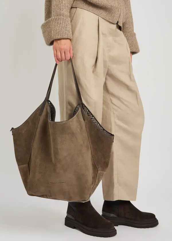 Brunello Cucinelli Reversible Suede Tote