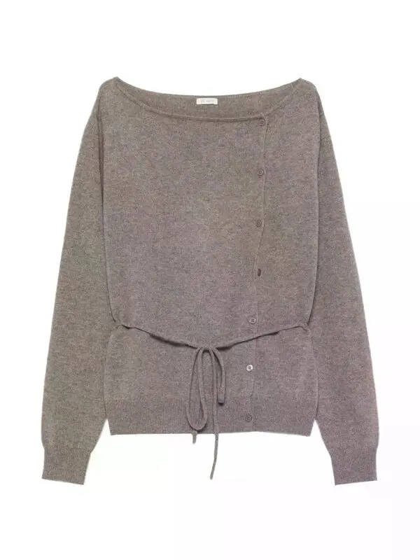 ST. AGNI Long-sleeved Cardigan With Asymmetric Fastening And Side Tie