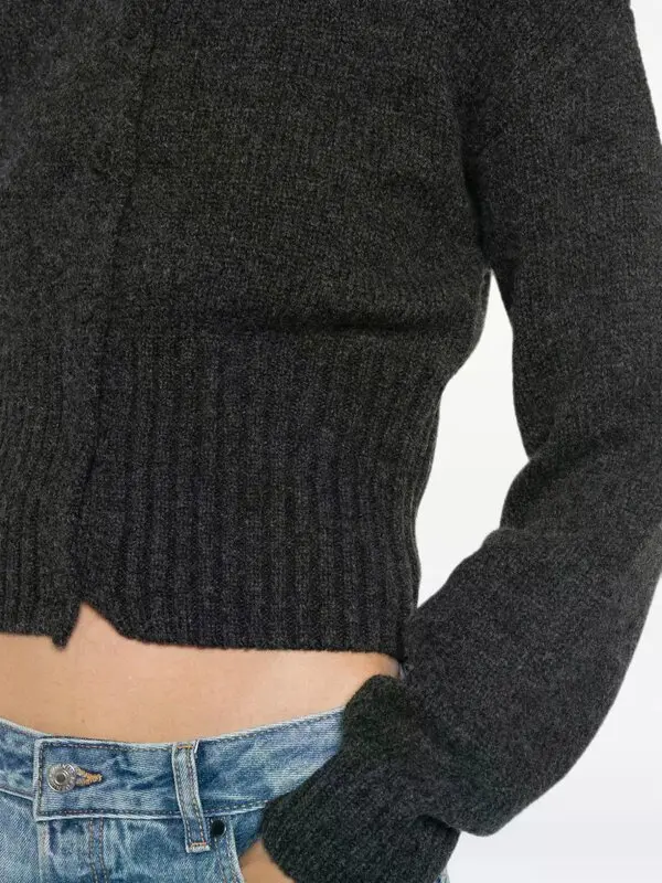 ST. AGNI Ribbed-knit Cropped Cardigan