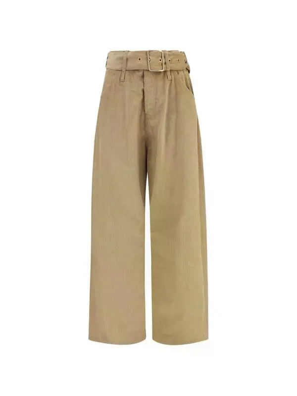 DARKPARK Belted Straight-leg Corduroy Trousers - Neutrals