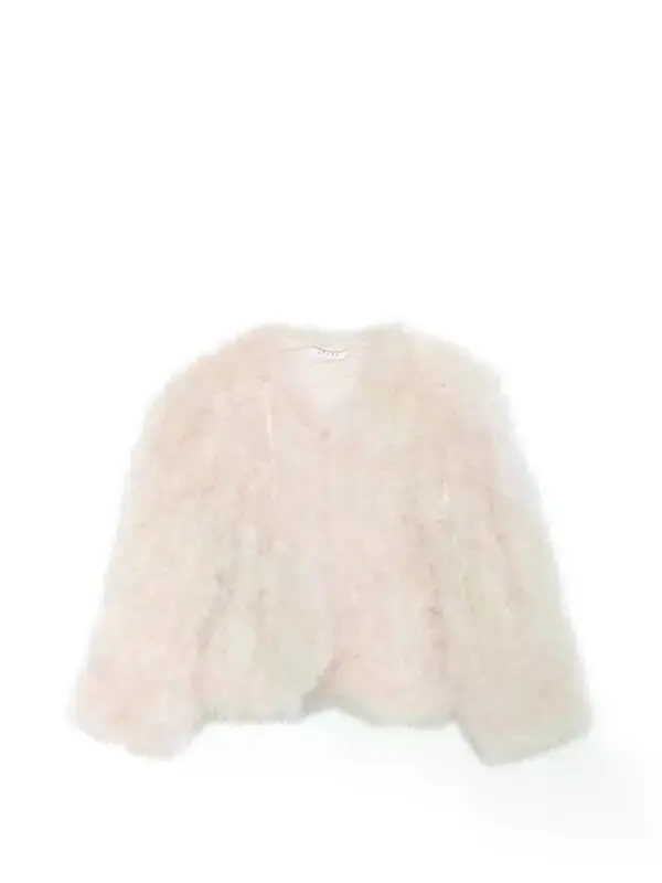 LISKA Marabou Feather Jacket - Neutrals