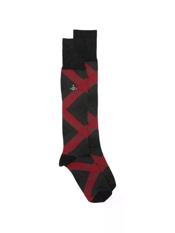 VIVIENNE WESTWOOD Quadrophenia Orb-embroidered Knee High Socks - Black