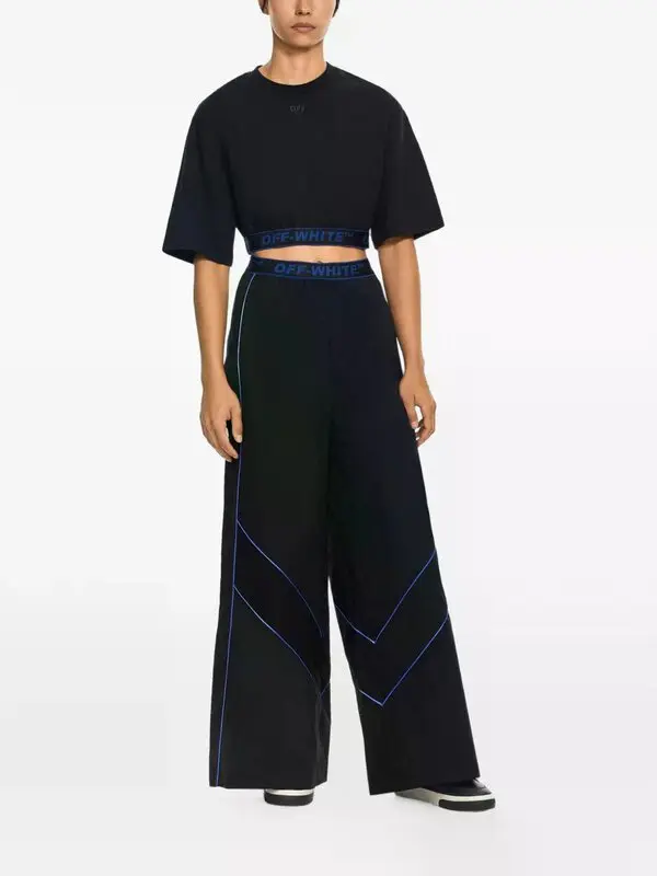 Off-White Jacquard Logoband Wide-leg Nylon Pants