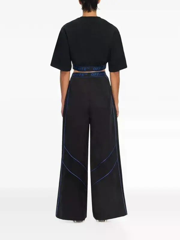 Off-White Jacquard Logoband Wide-leg Nylon Pants