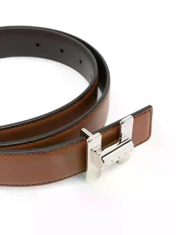 Hogan Logo Buckle Leather Belt