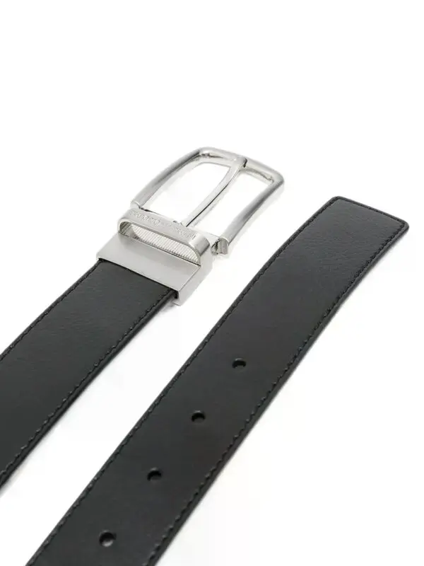 Emporio Armani Logo-engraved Leather Belt