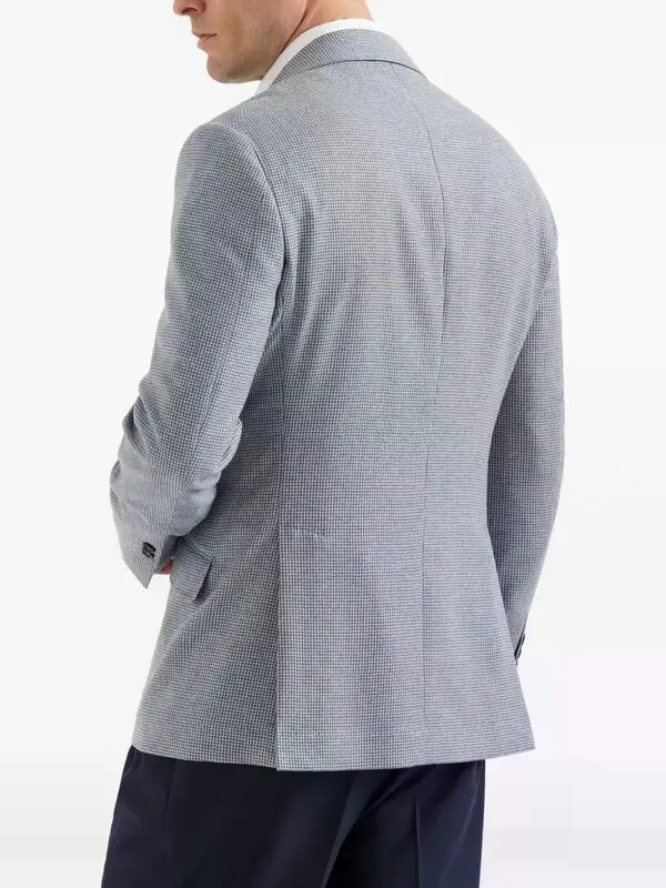 Brunello Cucinelli Cashmere And Silk Houndstooth Flannel Deconstructed Cavallo Blazer
