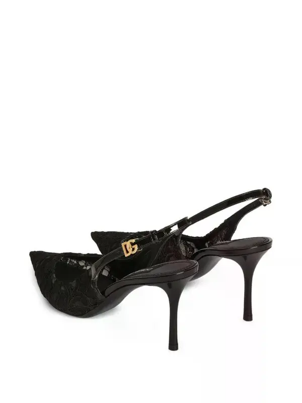 Dolce & Gabbana Lace Slingback Pumps - Black