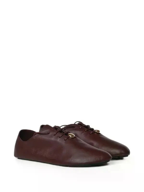Loewe Pebble Soft Lace-up Nappa Calfskin Shoes - Red