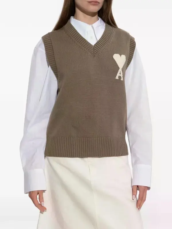 AMI Paris V-neck Sleeveless Sweater