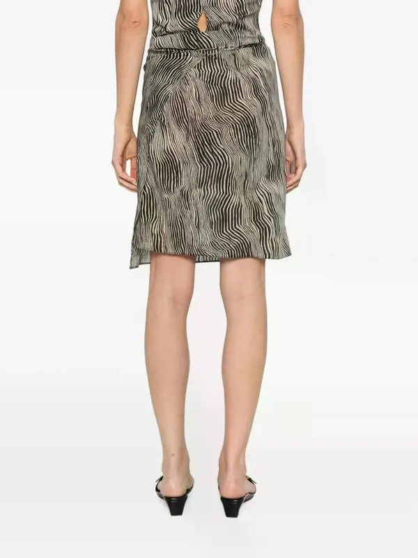 ST. AGNI Savannah Zebra-pattern Wrap Mini Skirt