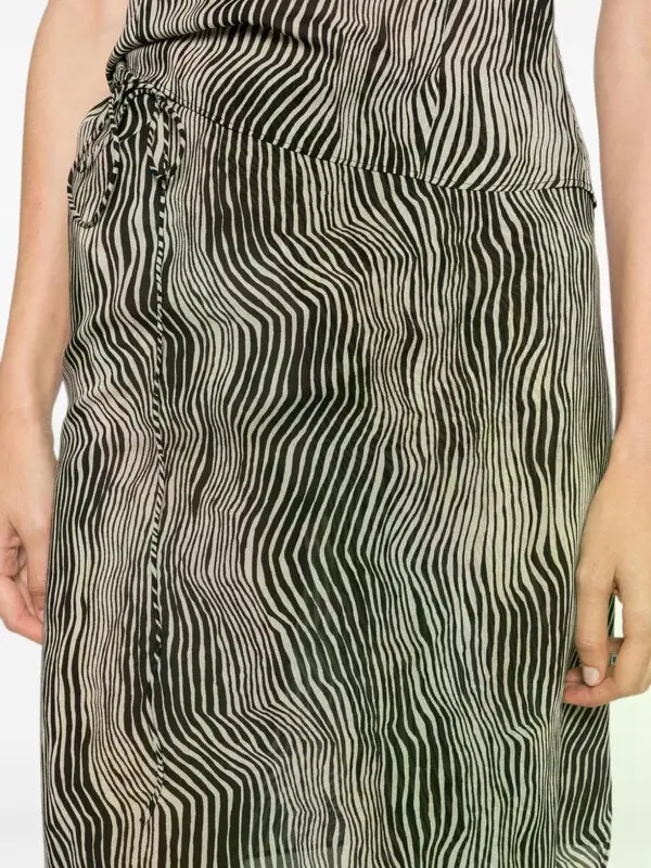 ST. AGNI Savannah Zebra-pattern Wrap Mini Skirt