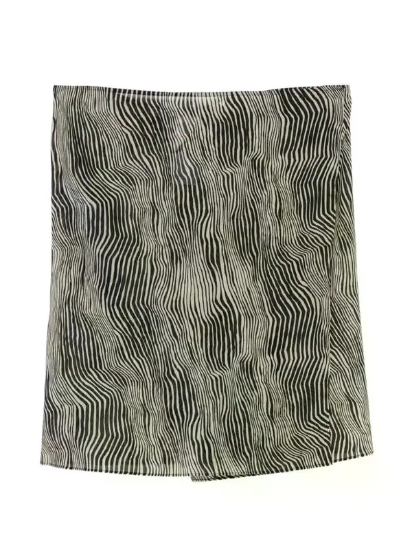 ST. AGNI Savannah Zebra-pattern Wrap Mini Skirt