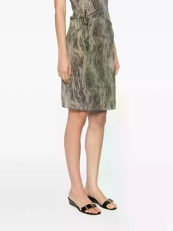 ST. AGNI Savannah Zebra-pattern Wrap Mini Skirt