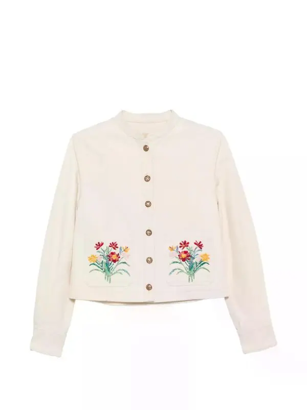 Valentino Garavani Floral-embroidered Jacket - Neutrals