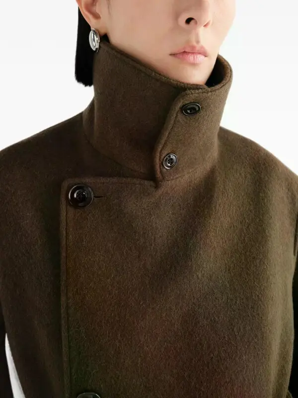LEMAIRE Fitted Wrap Coat In Felted Wool And Alpaca Blend