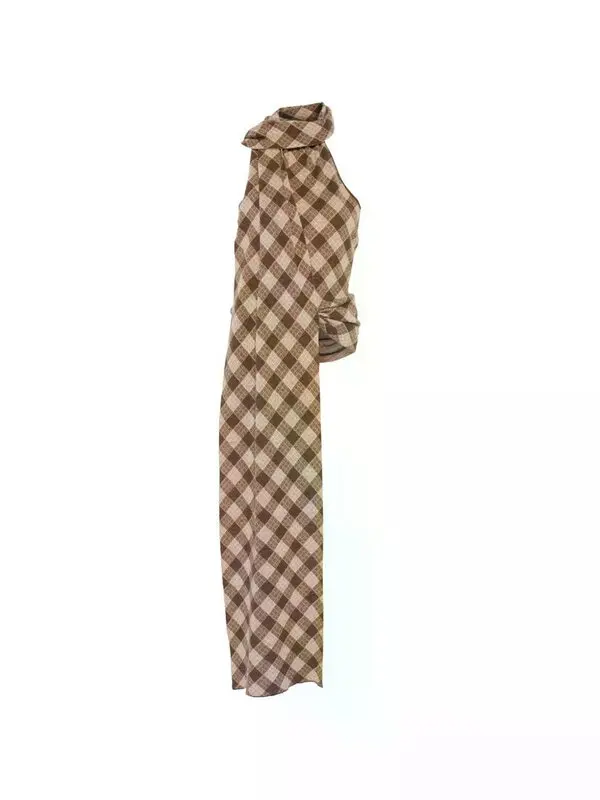 AYA MUSE Checkered Halterneck Blouse