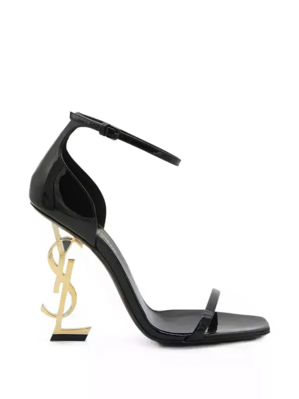 Saint Laurent Opyum Patent-leather Sandals - Black