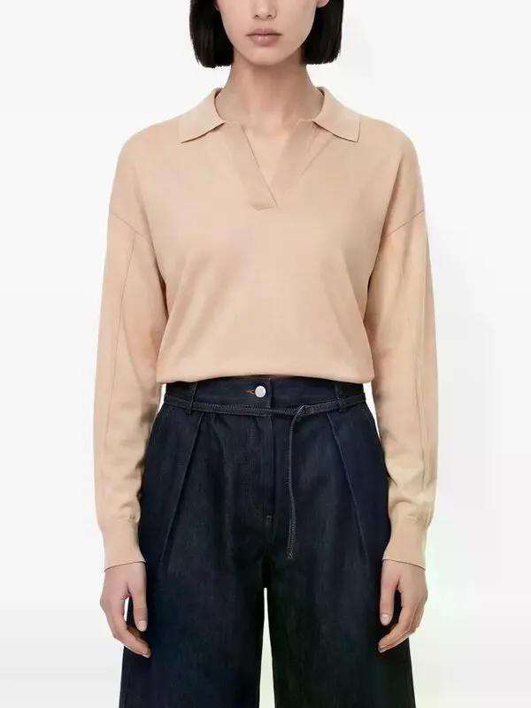 Soeur Long-sleeve Polo Sweater - Neutrals