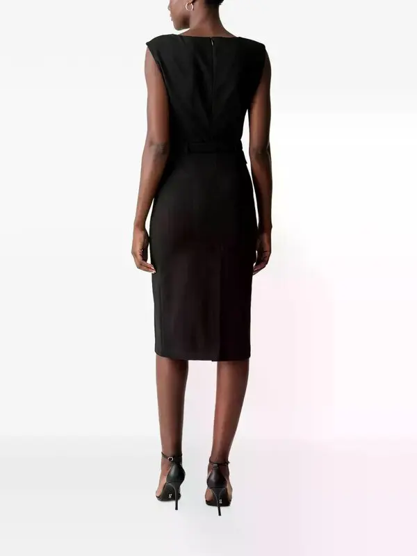 Pinko Belted Sleeveless Midi Sheath Dress