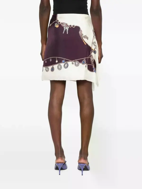 Versace Stolen Jewels Printed Mini Skirt