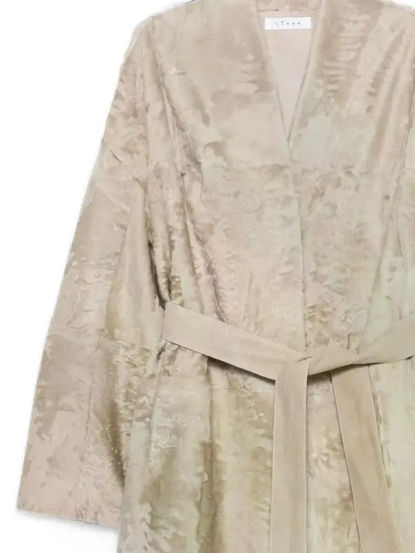 LISKA Buttoned Belted Coat