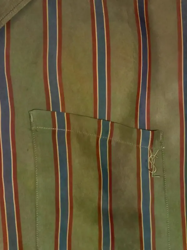Saint Laurent Striped Short-sleeve Shirt - Green