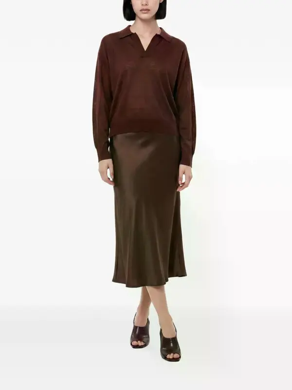 Soeur V-neck Long-sleeve Sweater - Brown