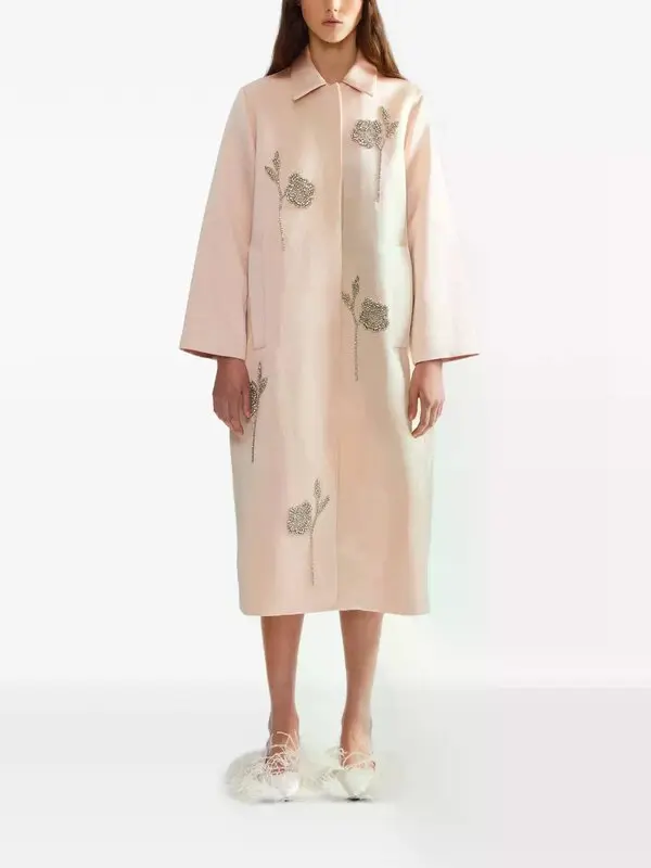 Erdem Crystal-embroidered Single-breasted Coat