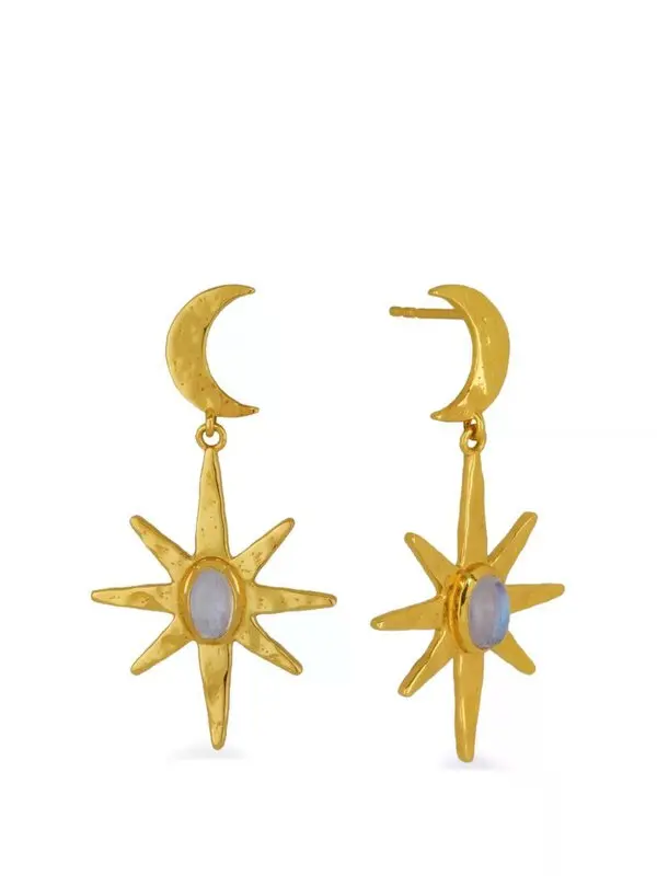 OTTOMAN HANDS Moonstone Star-drop Earrings - Gold