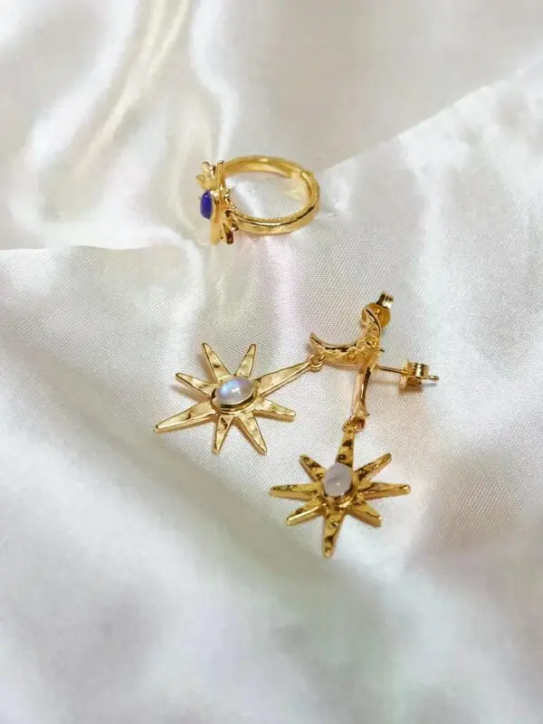 OTTOMAN HANDS Moonstone Star-drop Earrings