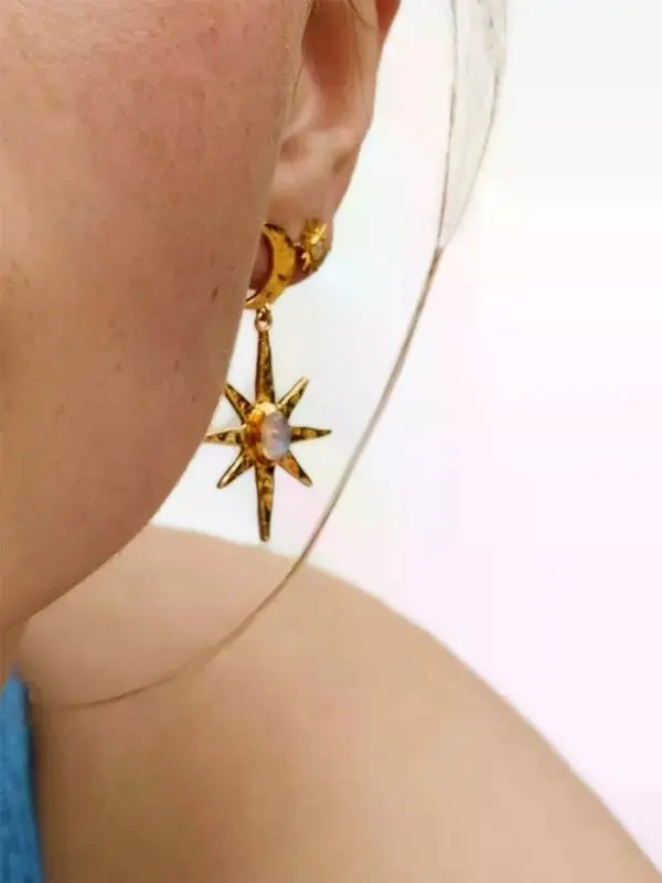 OTTOMAN HANDS Moonstone Star-drop Earrings