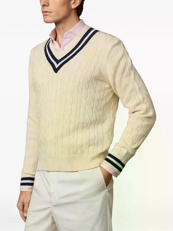 HACKETT LONDON Cable-knit Cricket Sweater