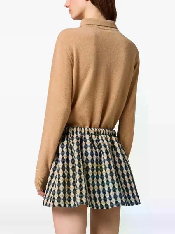MSGM Argyle-pattern Polo-collar Sweater