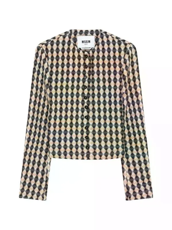 MSGM Diamond-pattern Button-up Jacket
